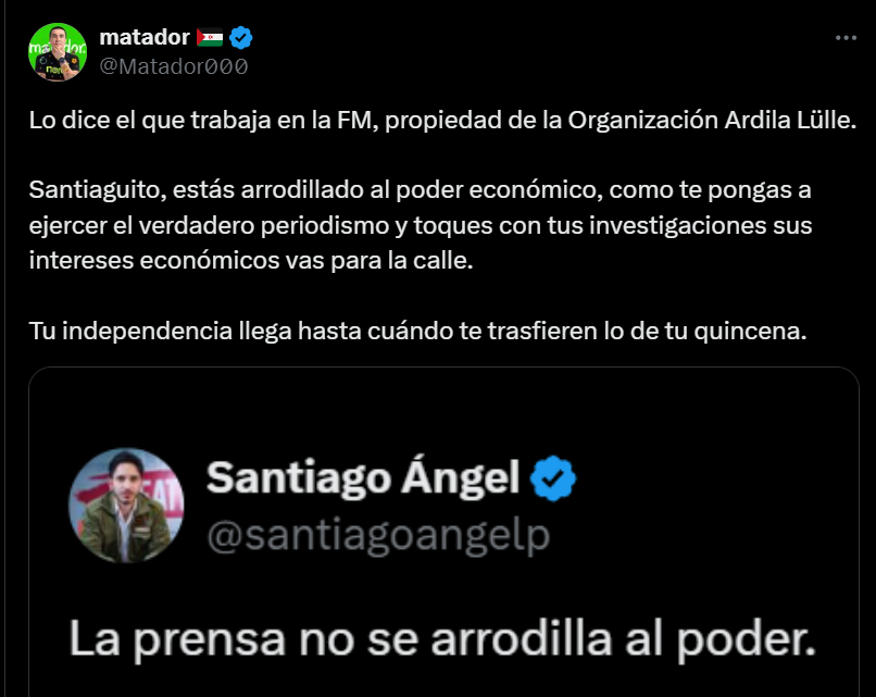 Matador revela duras condiciones laborales en El Tiempo